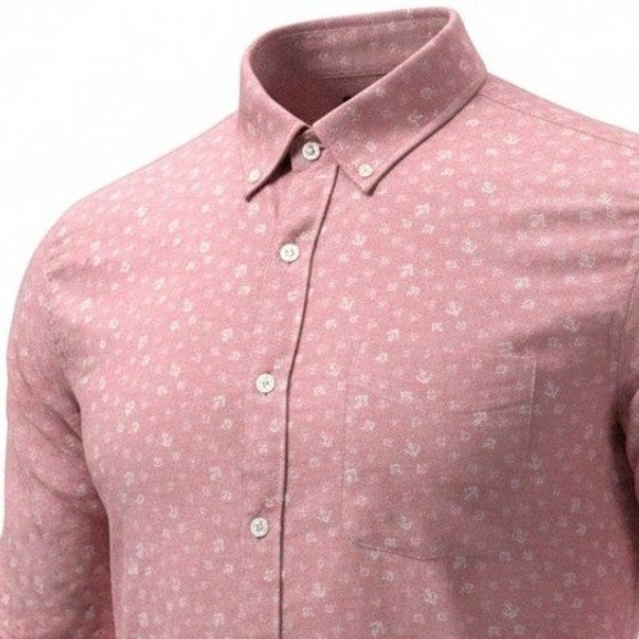 J. Crew Factory | Shirts | Jcrew Button Down Mens L Red Anchor Print ...